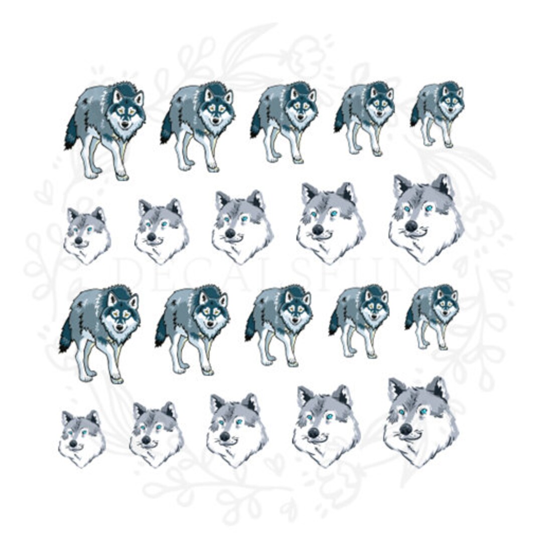 Arctic Snow Wolf Nail Art Water Decals - Etsy