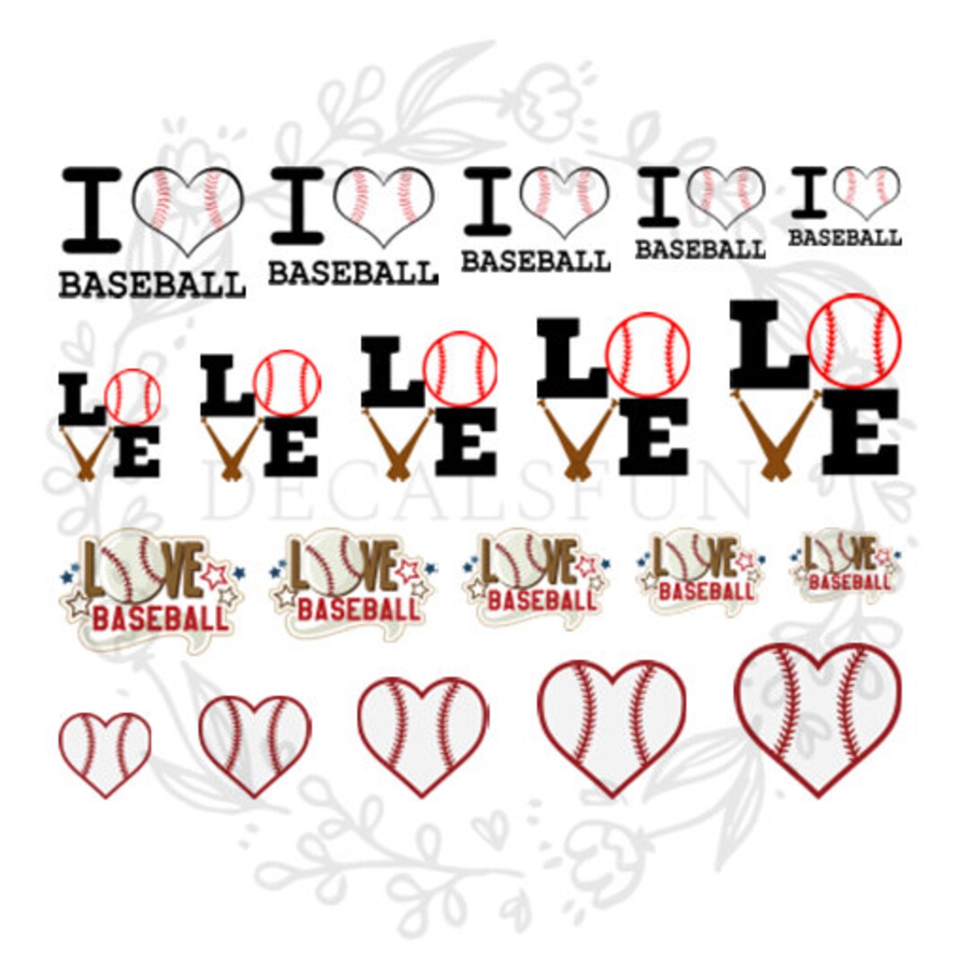 I Love Baseball Nail Art Water Decals - Etsy