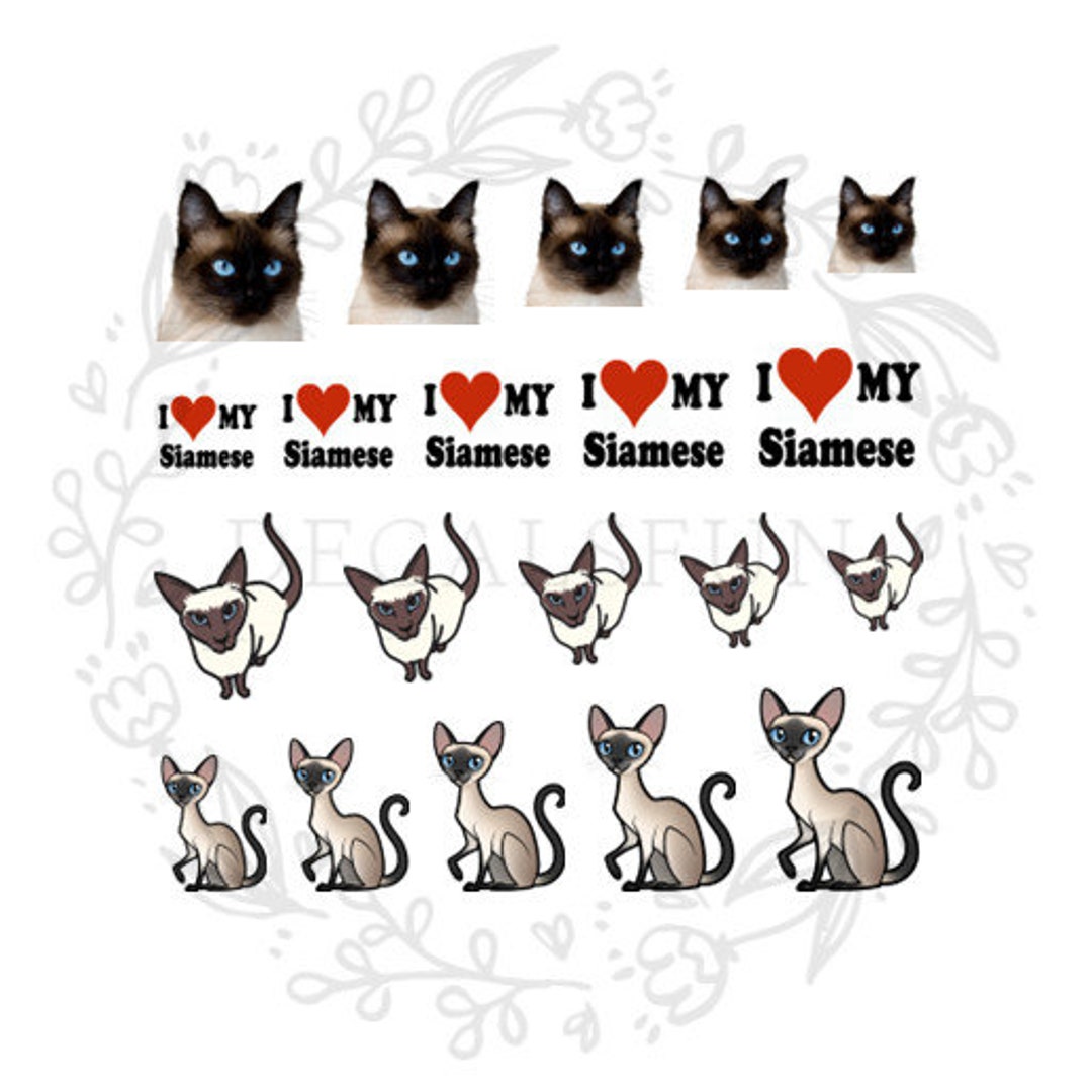 Siamese Cat Nail Art Water Decals - Etsy