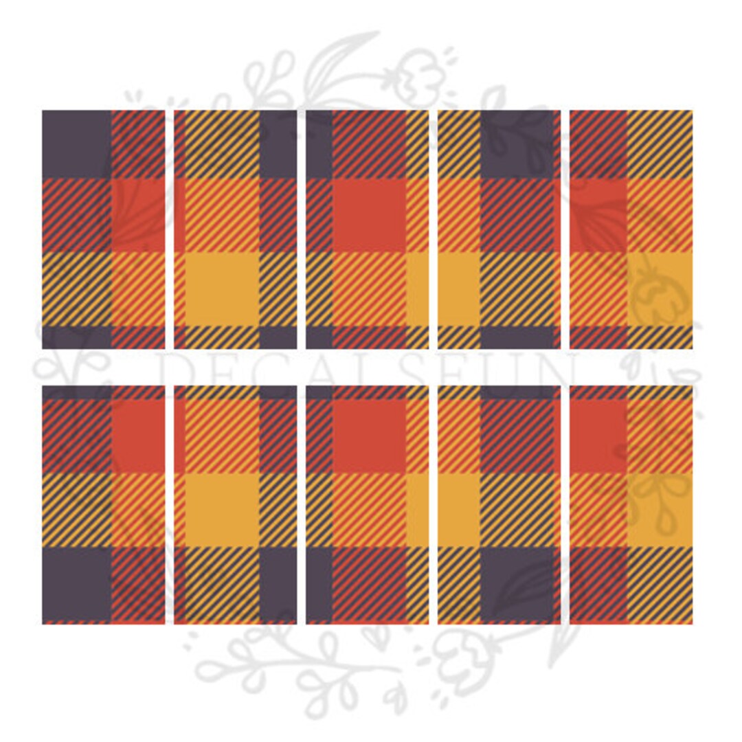 Autumn Tartan Plaid Nail Art Decals Water Full Wraps - Etsy