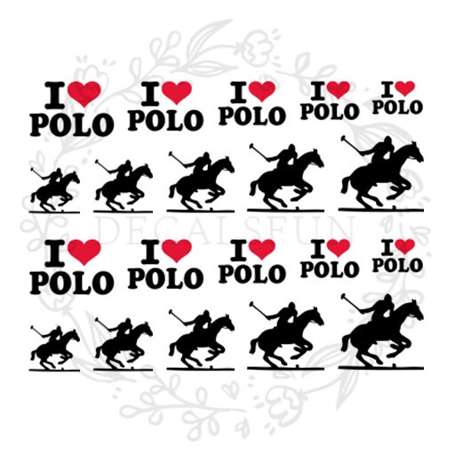 I Love Polo Nail Art Water Decals - Etsy