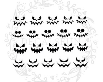 Halloween Scary Skeleton Face Decals - Etsy