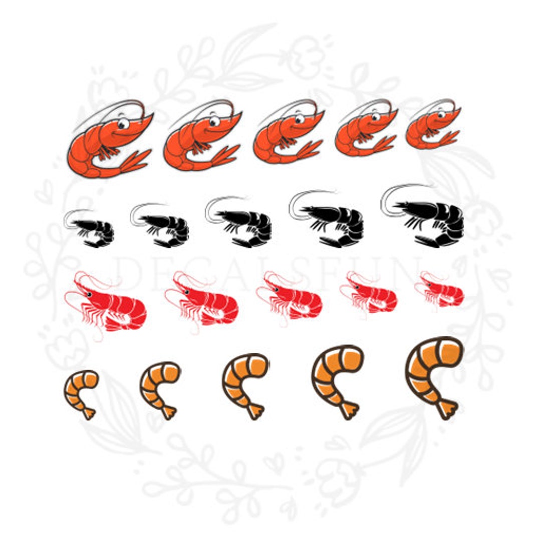 Shrimp Nail Art Water Decals - Etsy