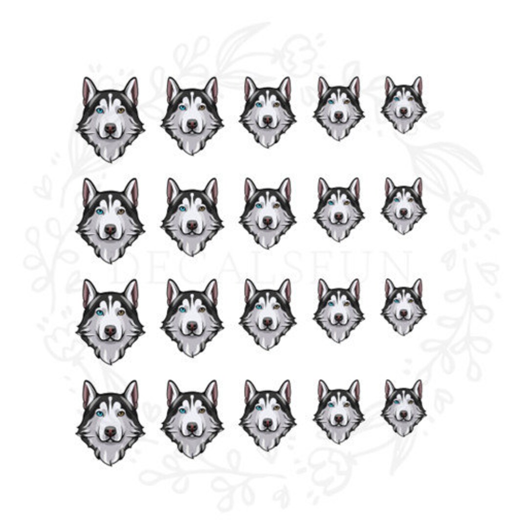Husky Dog Nail Art Water Decals - Etsy