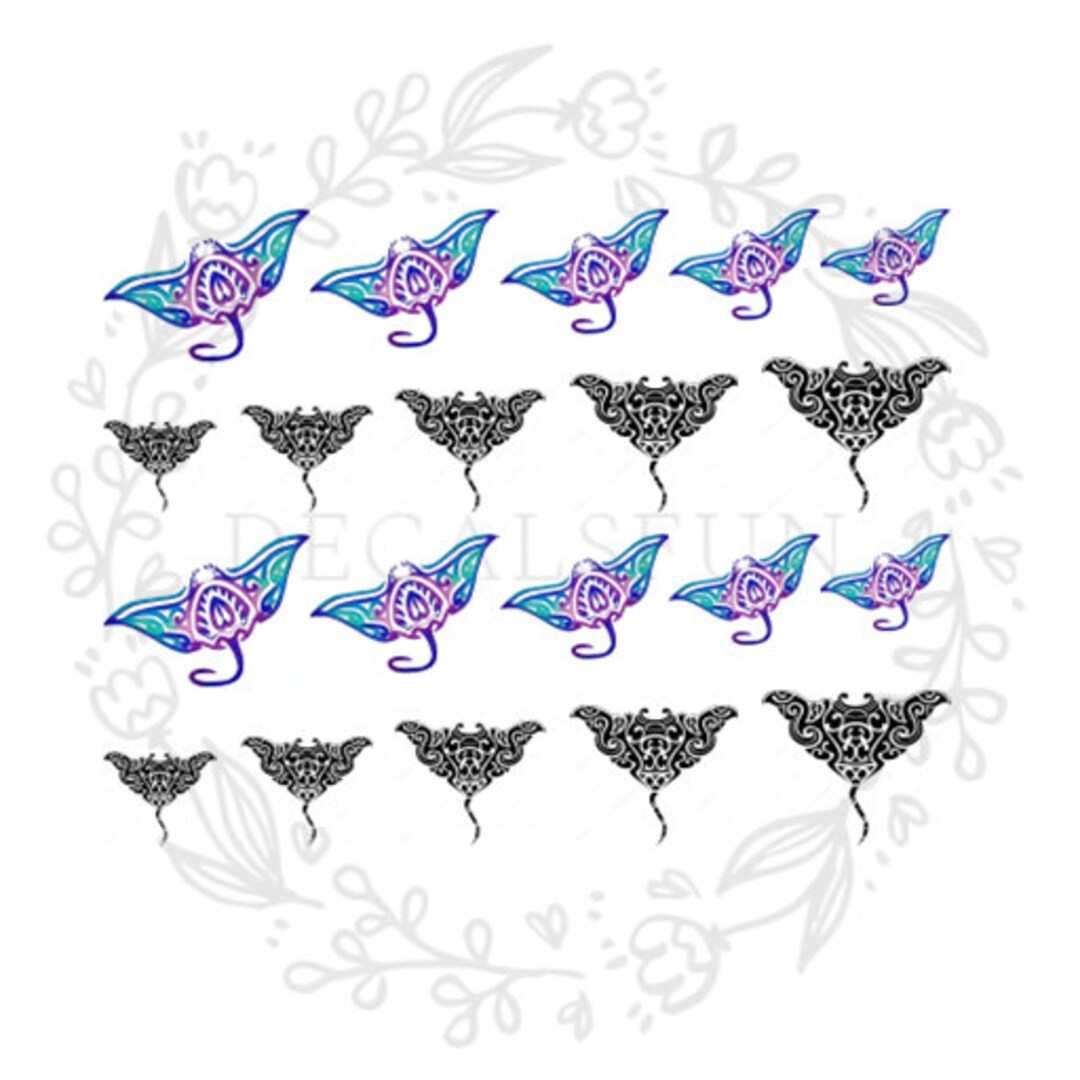 Hawaiian Stingray Nail Art Water Decals - Etsy