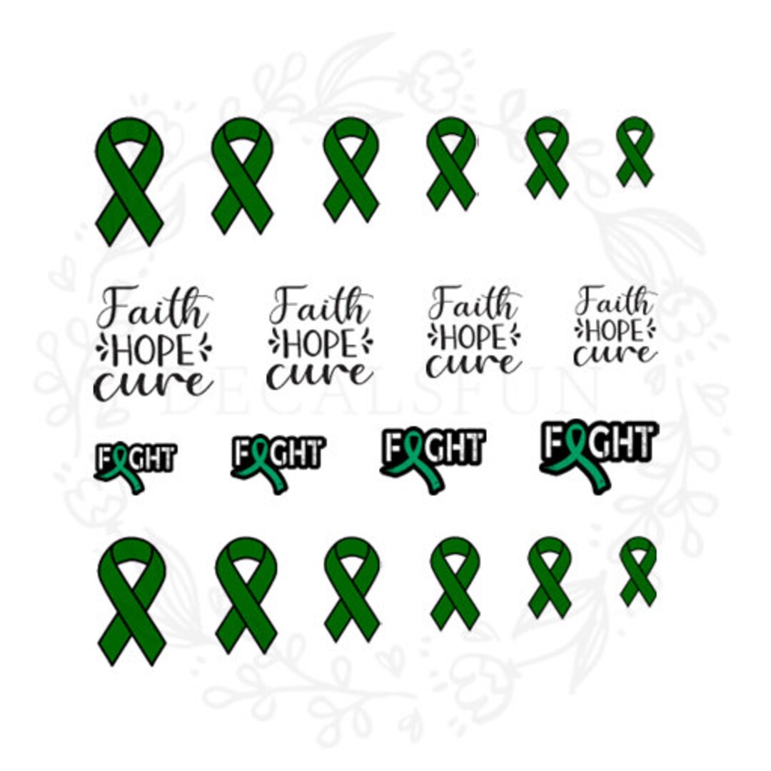 Green Ribbon Liver Cancer Nail Art Water Decals - Etsy