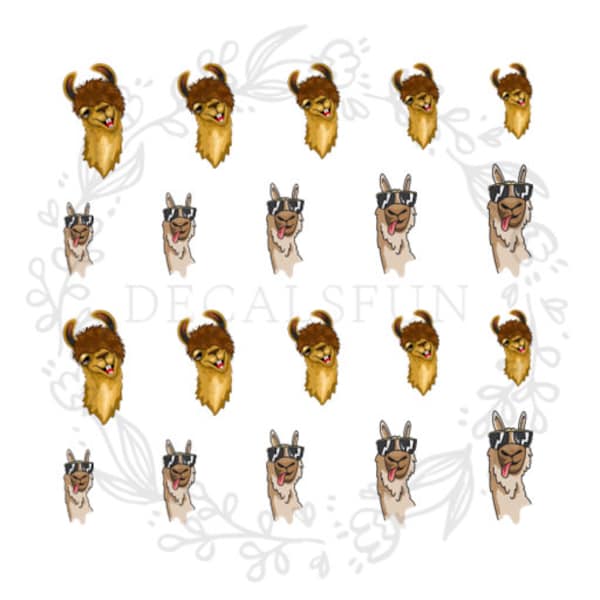 Llama Nail Decals - Etsy