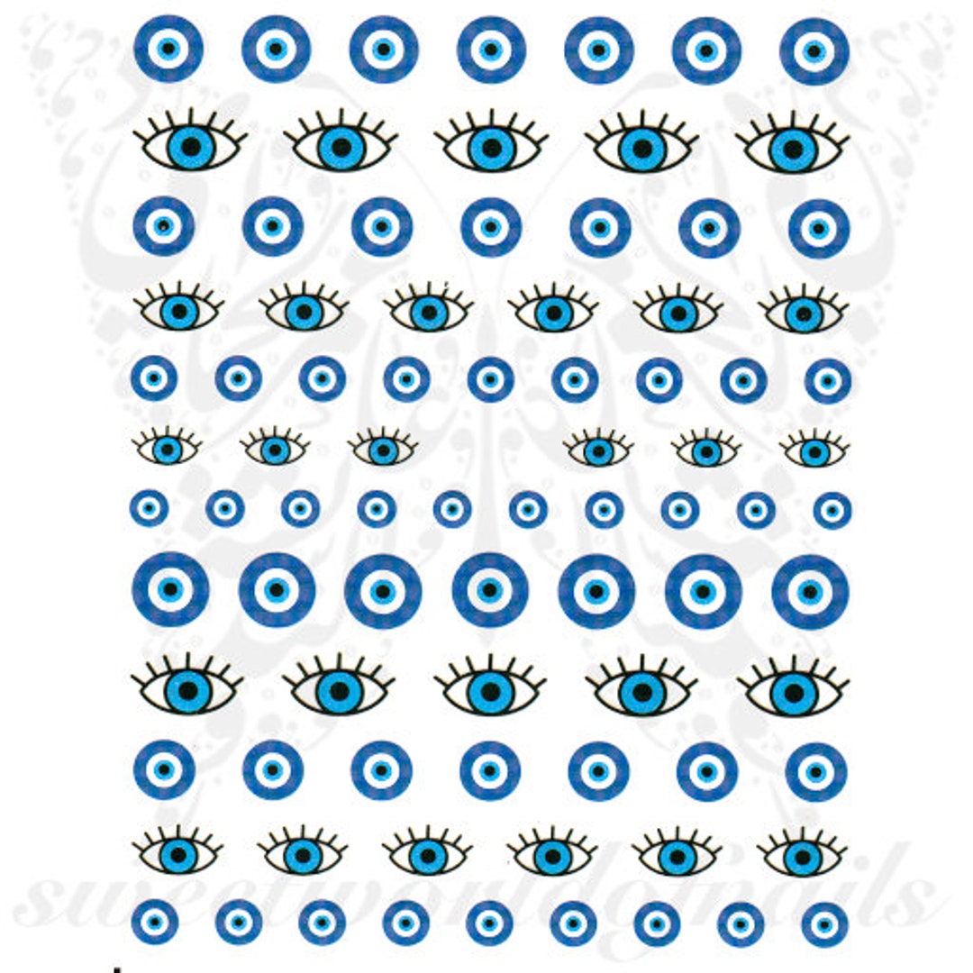 Blue Eye Evil Eye Nail Art Stickers - Etsy