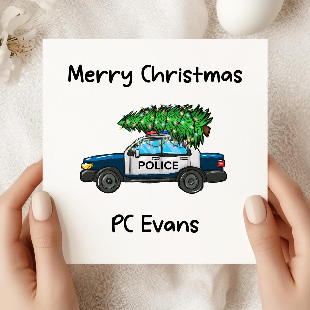 Personalized Police Christmas Card: Funny Law Enforcement Holiday Card ...
