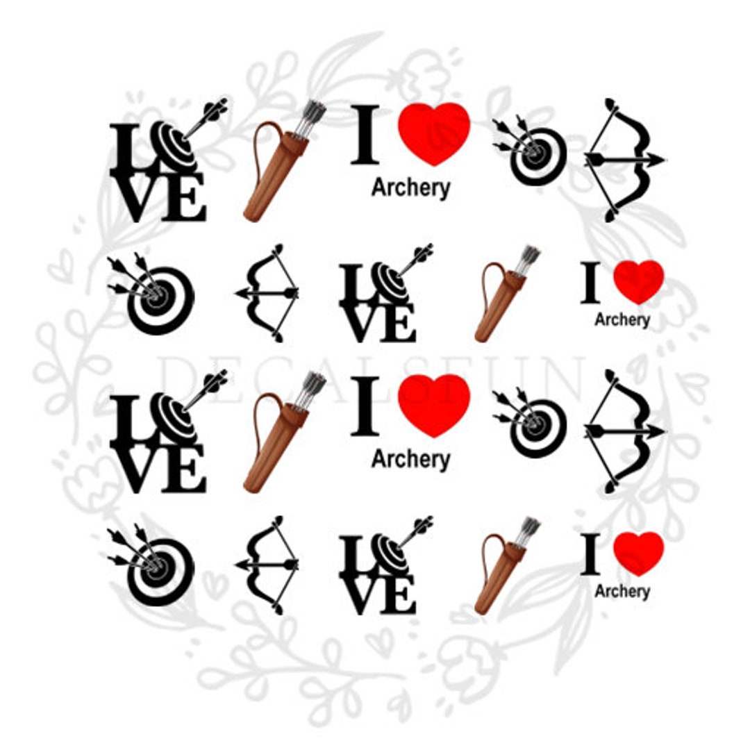 I Love Archery Nail Art Water Decals - Etsy