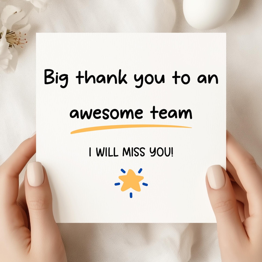 Coworker Leaving Card – Thank You Team, We Will Miss You - Etsy