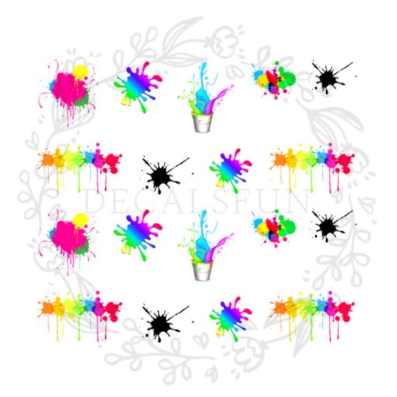 Paint Splatter Splash Art Water Decals | Etsy