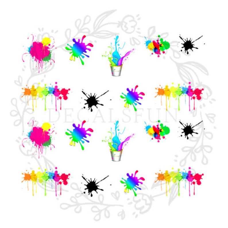Paint Splatter Splash Art Water Decals - Etsy