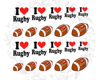 Rugby Nail Decals - Etsy