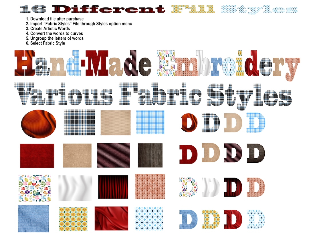 16 Fabric Styles for Affinity Designer (PDF Download) - Etsy