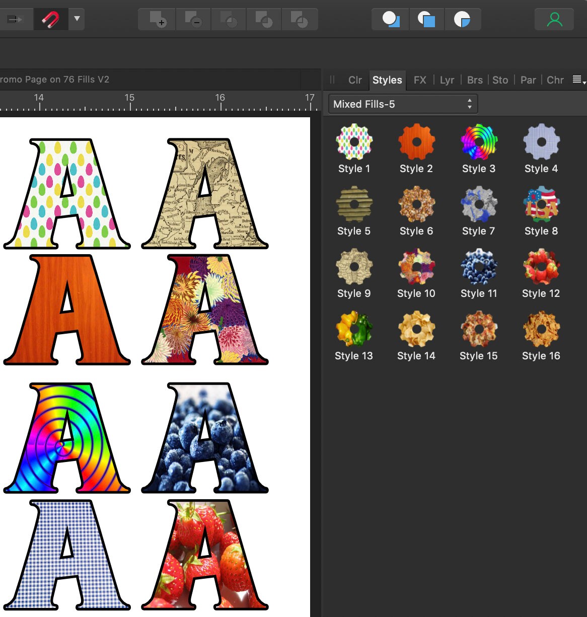 Affinity Serif Styles: 76 Mixed Fills (digital Download) - Etsy