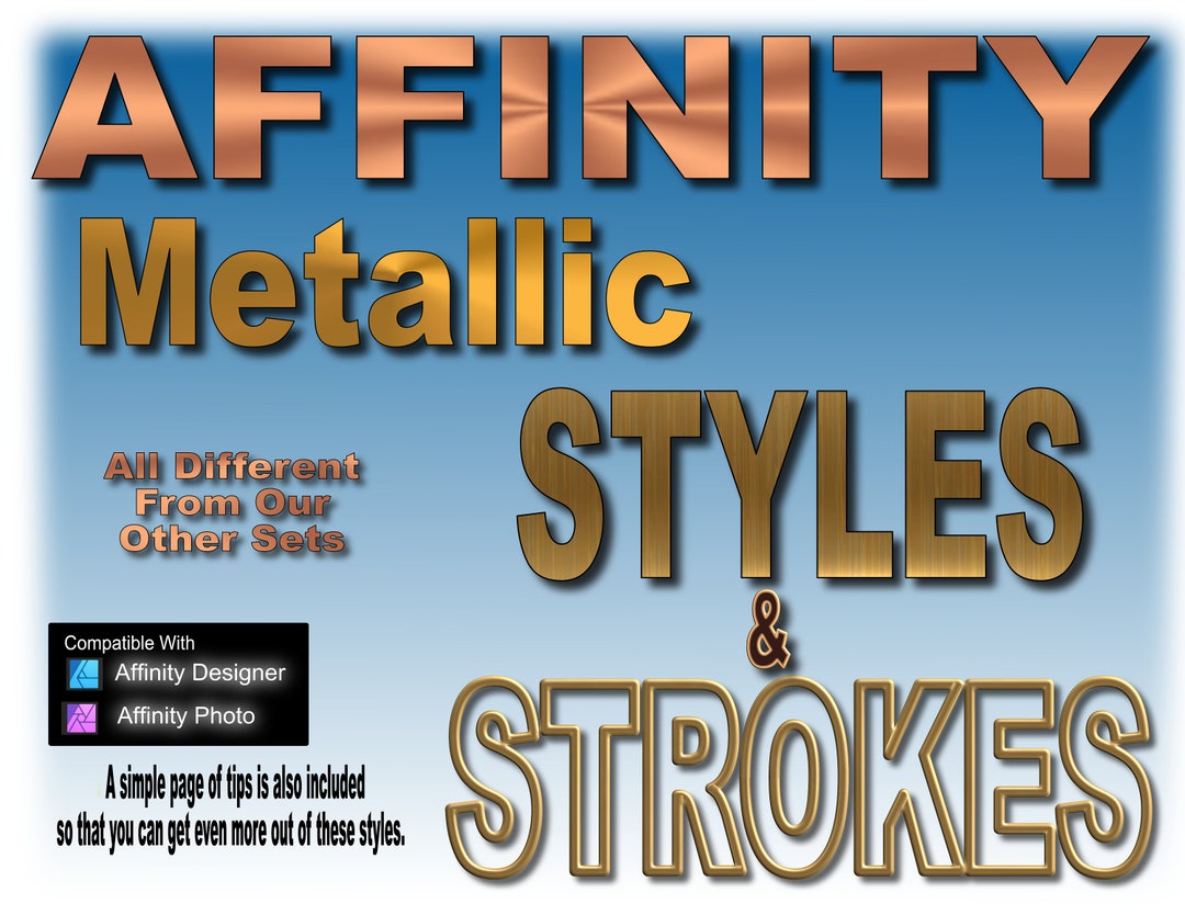 Affinity Metallic Fill & Stroke Styles - Etsy