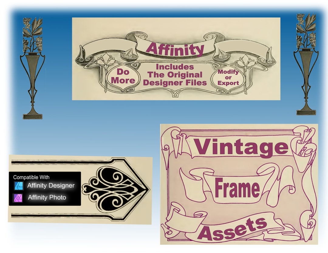 Affinity: Vintage Frame Assets - Etsy