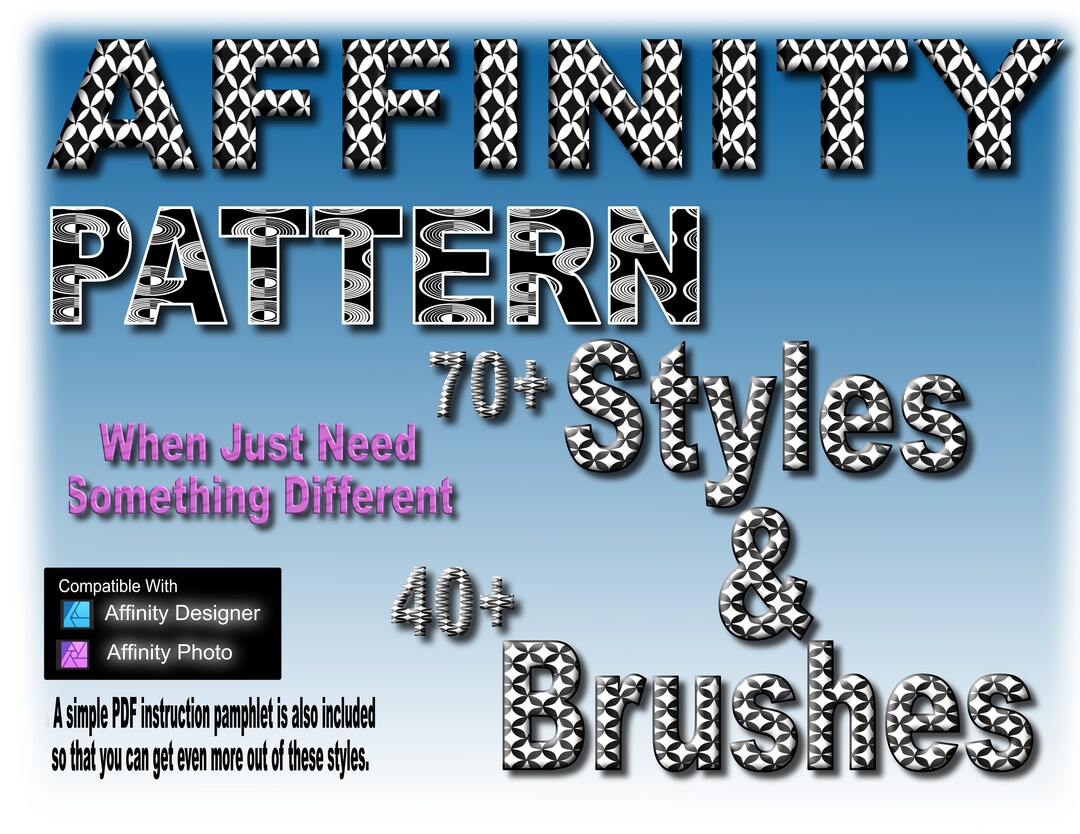 Affinity Styles -- 70 PLUS Different Affinity STYLES & 40 Brushes - Etsy