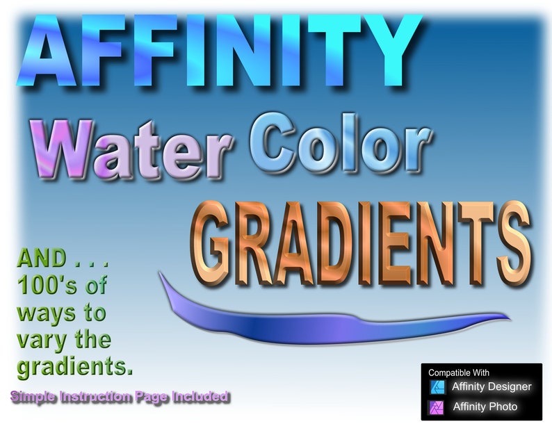 Affinity: Watercolor Gradient Swatches AND Styles - Etsy