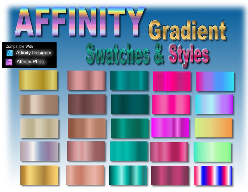 Affinity: Gradient Swatches & Styles - Etsy