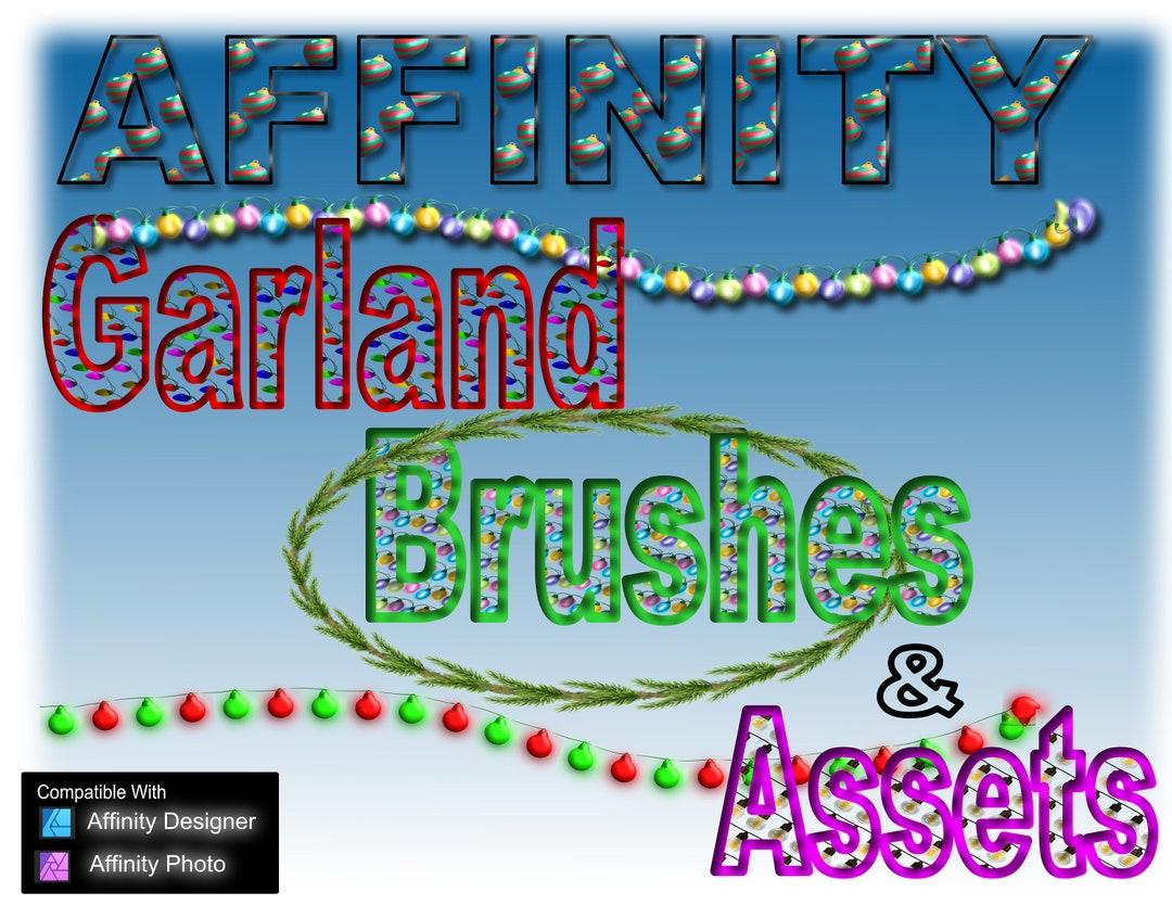 Affinity -- Christmas / Party Garland Brushes & Assets - Etsy