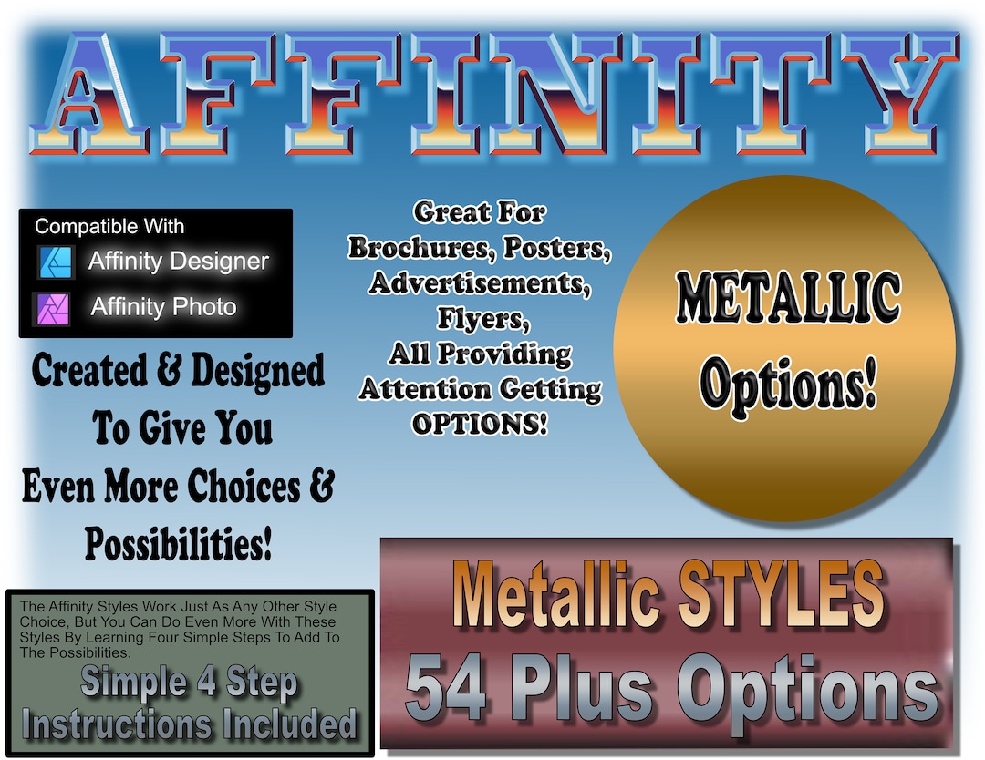 Affinity: Metallic Style Fills - Etsy