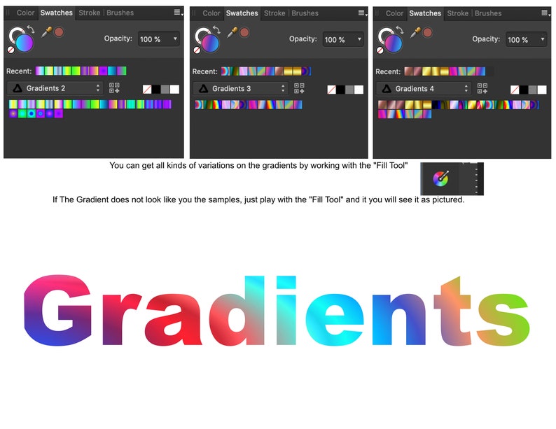 48 Gradient Swatches AND Matching Styles - Etsy