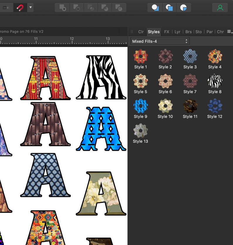 Affinity Serif Styles 76 Different Mixed Affinity Fills | Etsy