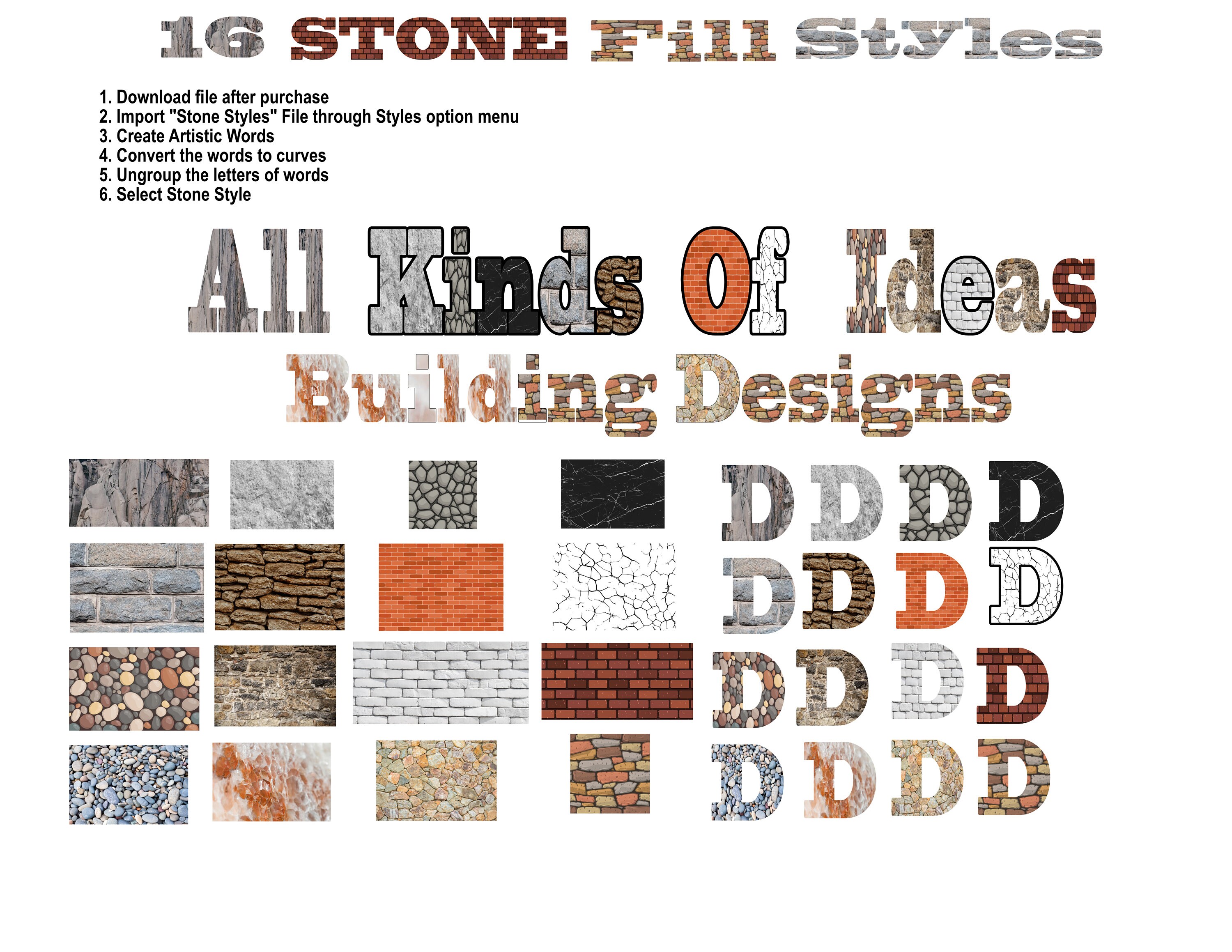 Affinity Stone Styles 16 Stone Styles Save a Lot of Work | Etsy