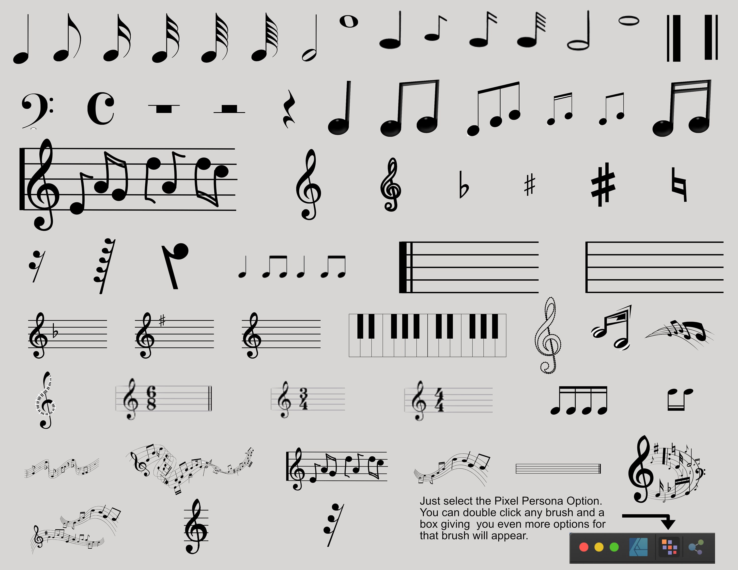 Affinity Styles and Stamp Brushes Musical Notes & Notations - Etsy