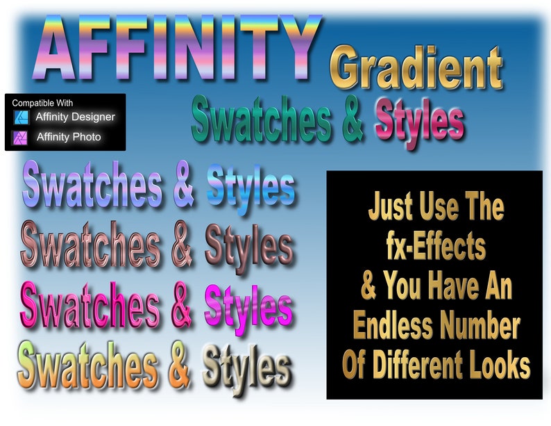 Affinity: Gradient Swatches & Styles - Etsy
