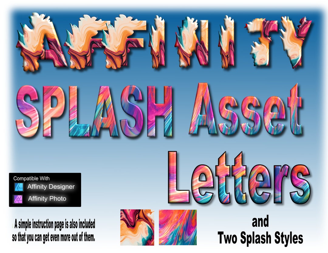 Affinity Splash Letters and Styles - Etsy
