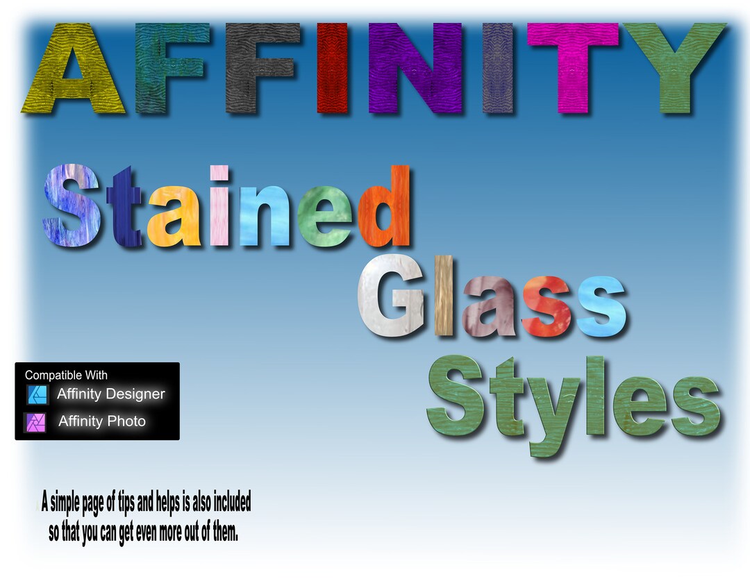Affinity Serif -- 30 Stained Glass Styles & 30 Assets - Etsy