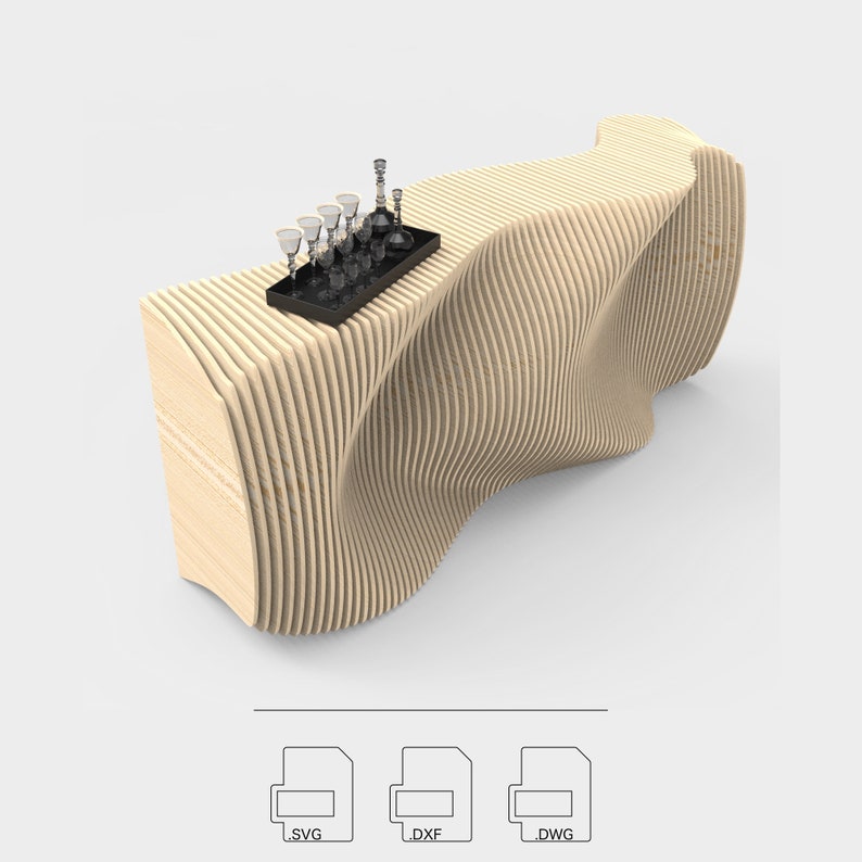 Wave Reception Desk/ Bar Counter Router-cut Files CNC - Etsy UK