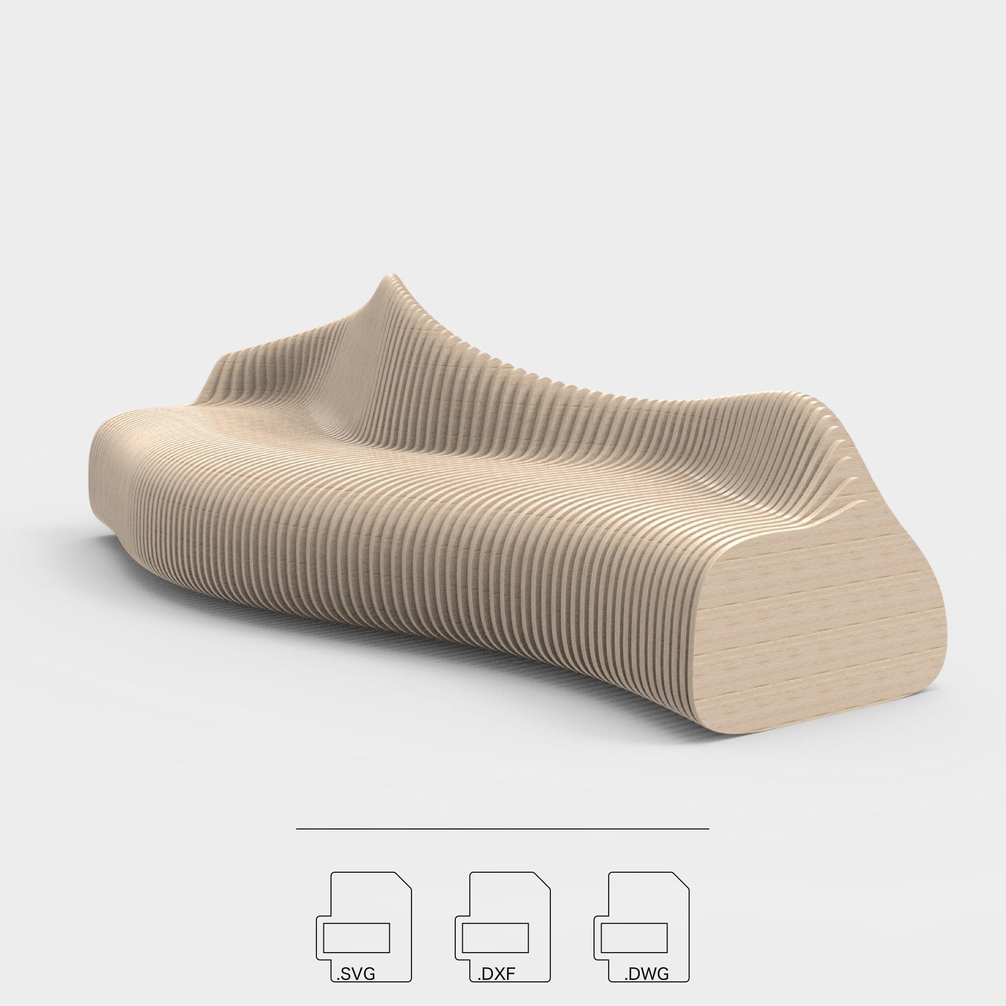 Curve Bench • Router-cut Files • CNC Files for Cutting• Vector Files ...