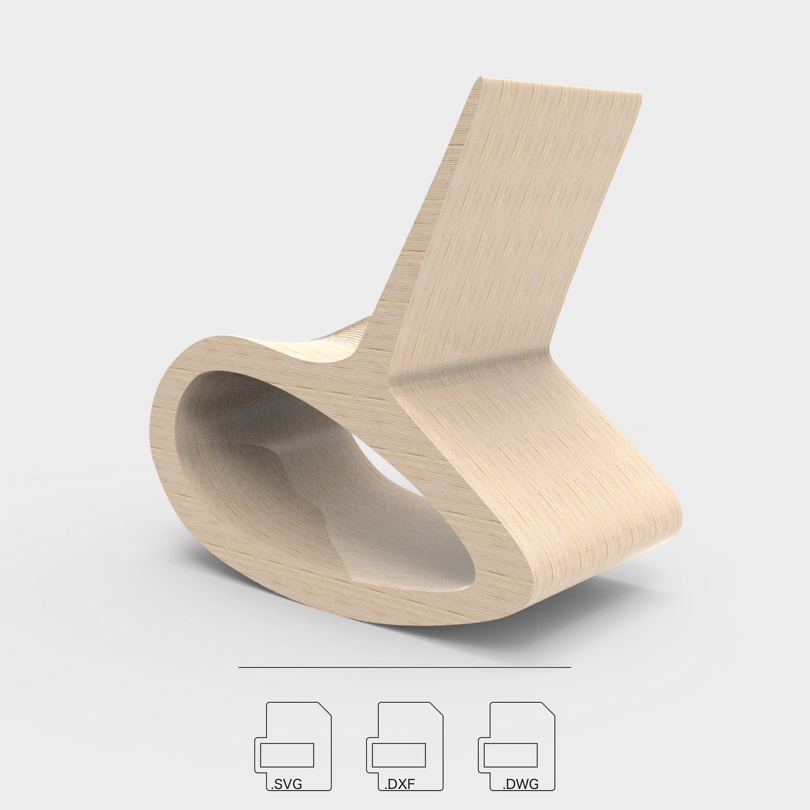 Parametric Rocking Chair • Router-cut Files • CNC Files for Cutting ...