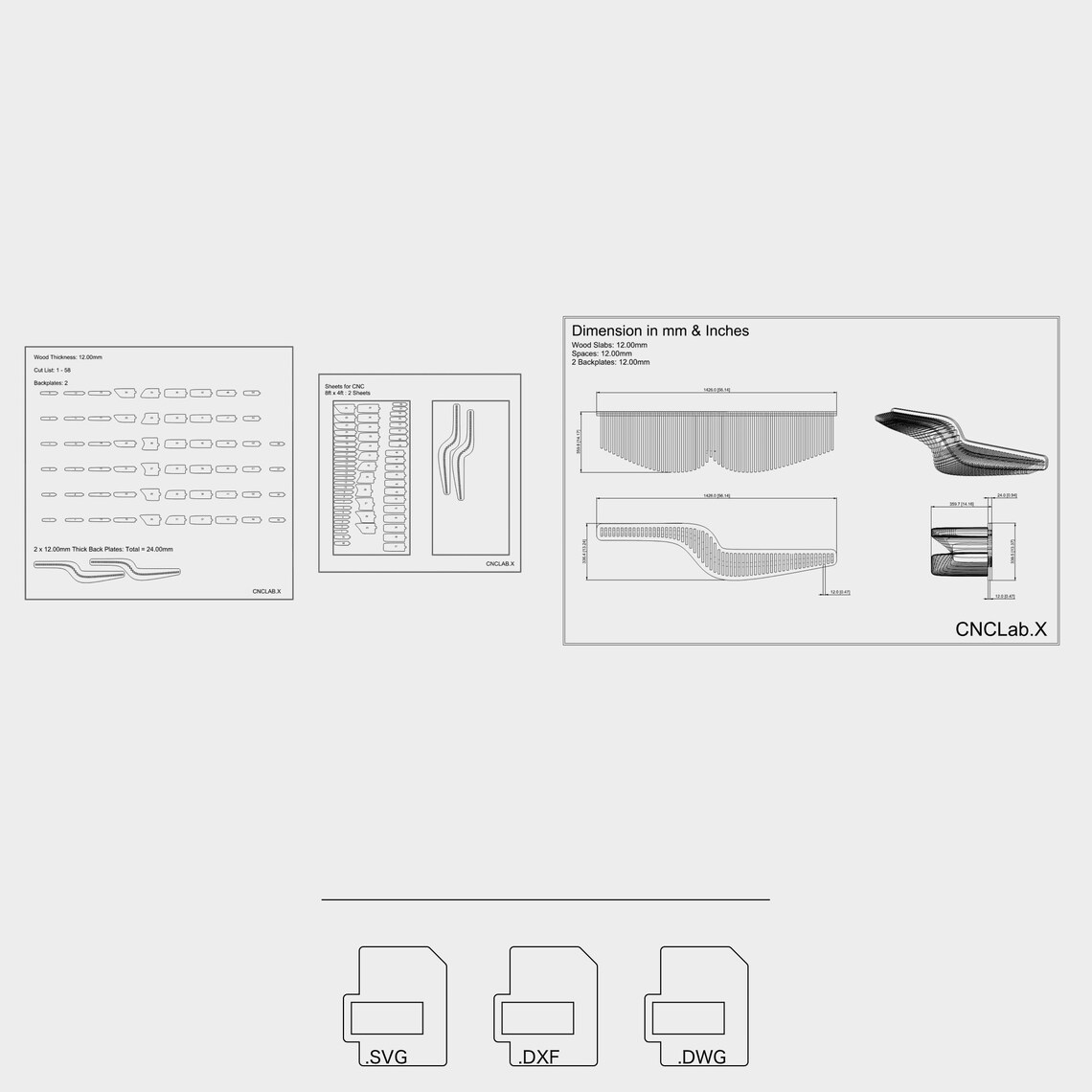 Parametric Wall Unit: Zio • Modern CNC Design • Router-cut Vector Files ...