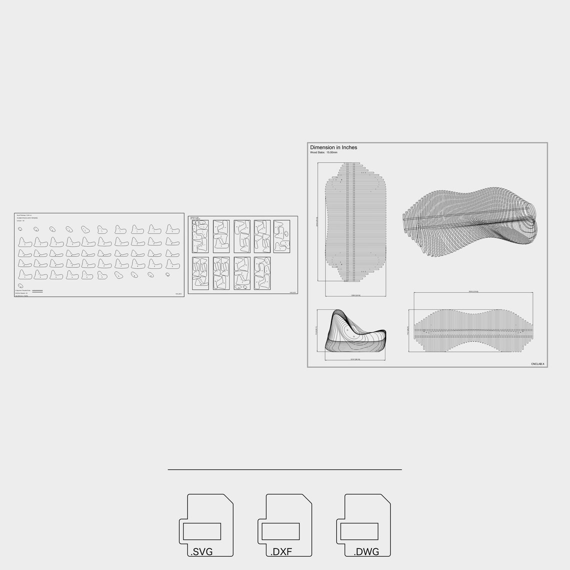 Parametric Loveseat Router Cut Files Cnc Files For Cutting Vector Files Dxf Dwg Svg Pdf Etsy