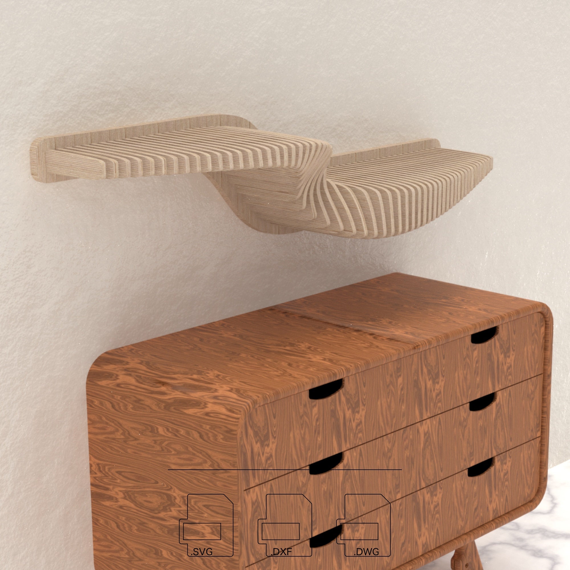 Parametric Wall Unit: Zio • Modern CNC Design • Router-cut Vector Files ...
