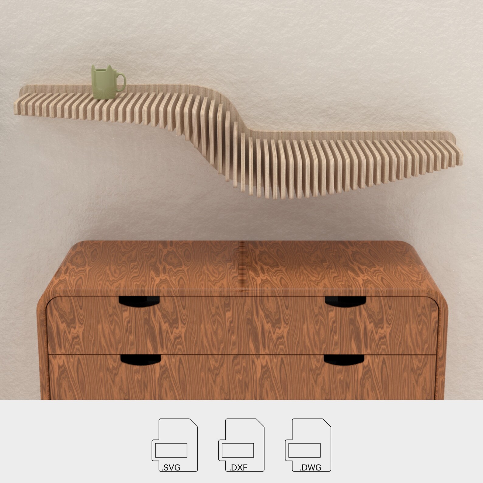 Parametric Wall Unit: Zio • Modern CNC Design • Router-cut Vector Files ...