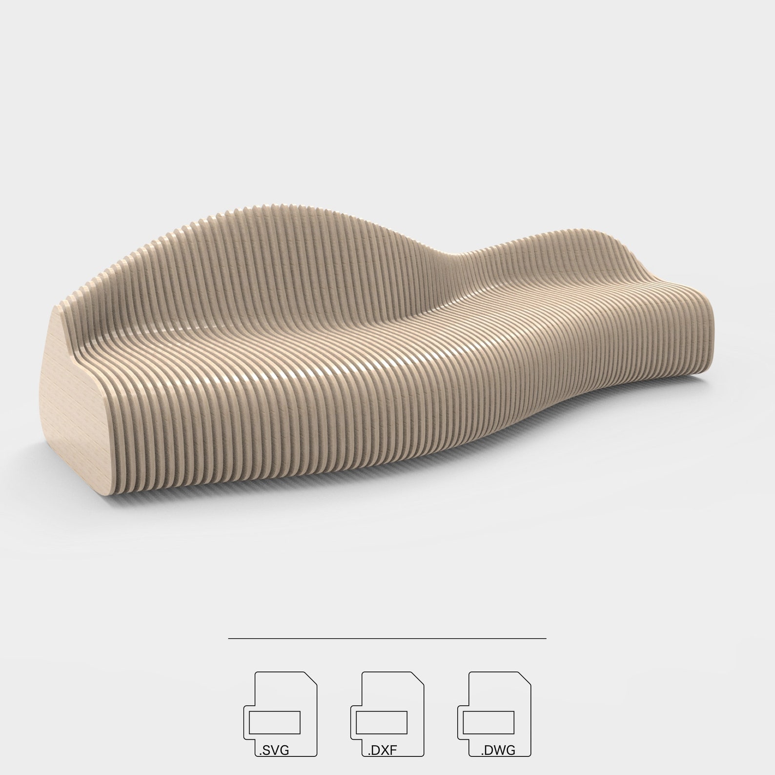 Curve Bench • Router-cut Files • CNC Files for Cutting• Vector Files ...