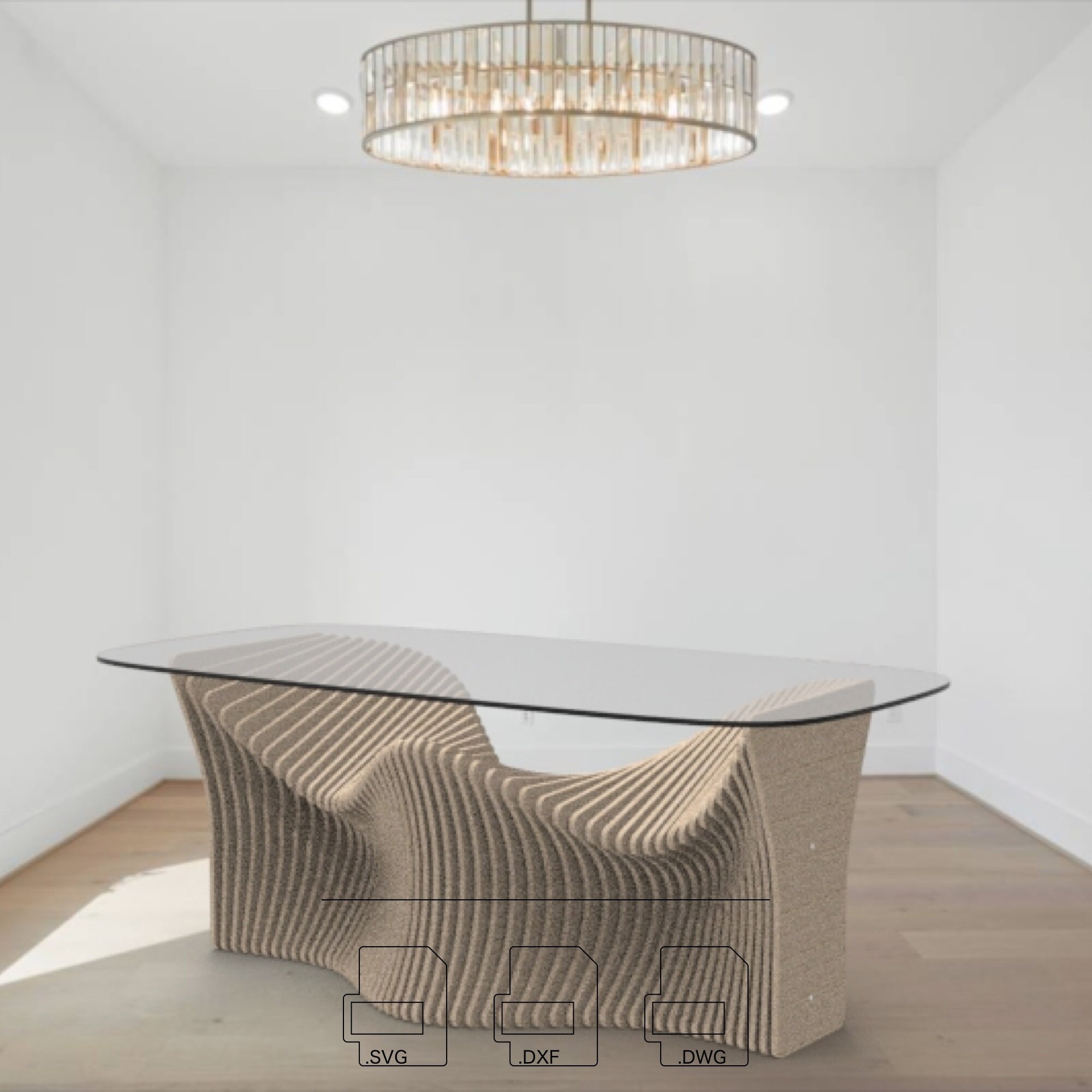 Parametric Dining Table: Cyra Router-cut Files CNC Files Vector Files ...