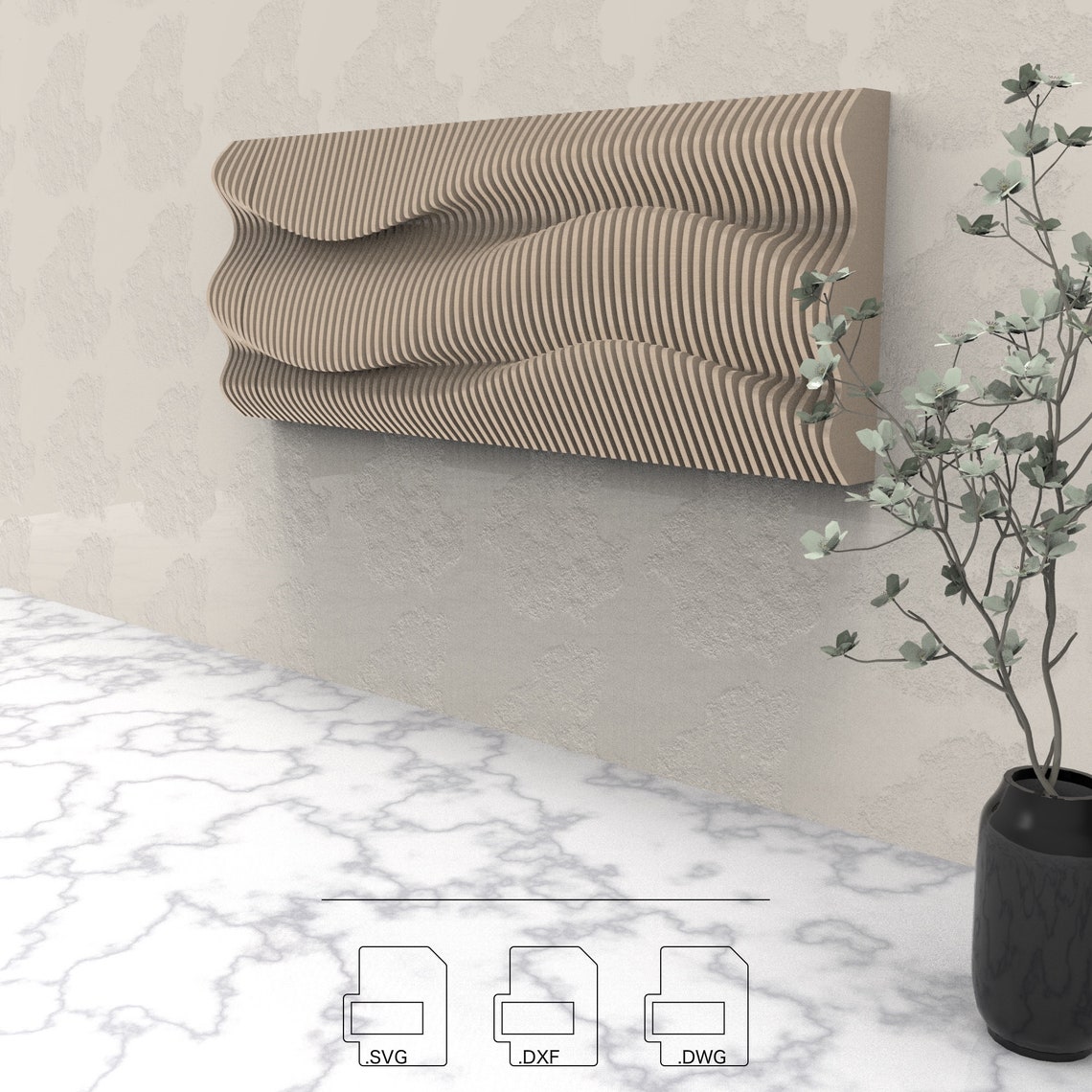 Parametric Wall Art 7 Sine : Sine Router-cut Files CNC Files Vector ...