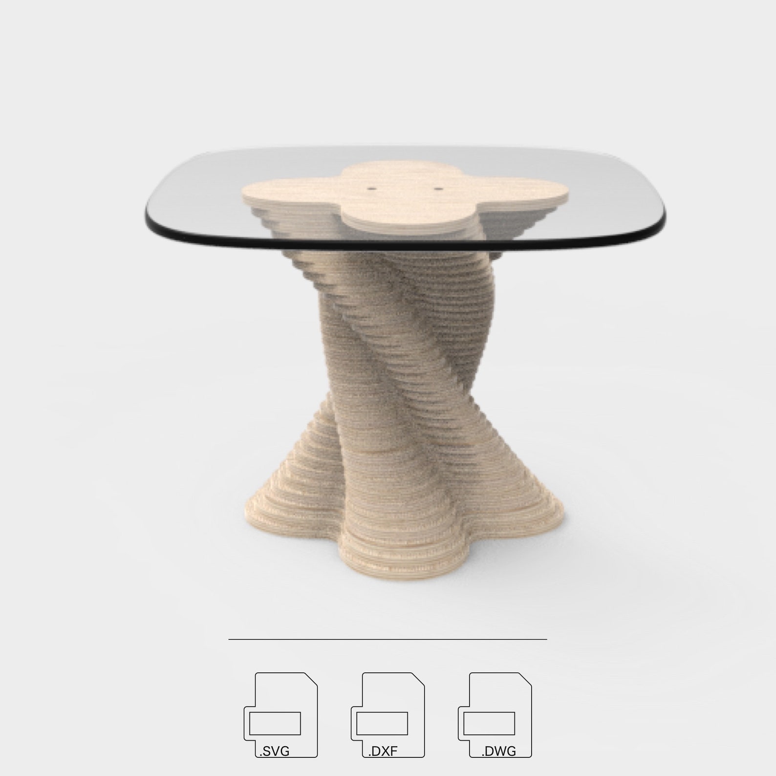 Parametric Coffee Table - Clover • Modern CNC Design • Router-cut ...