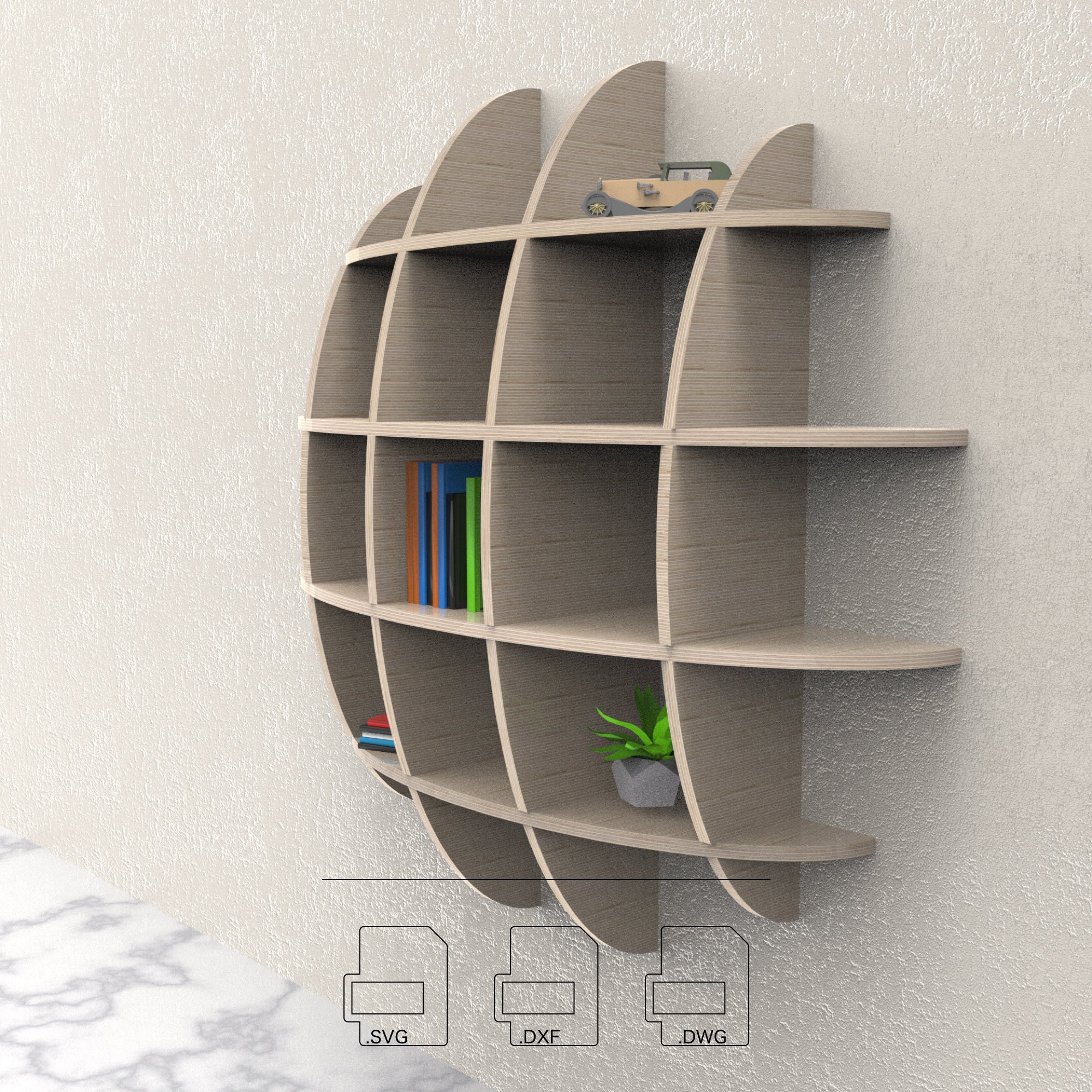 Parametric Bookshelf Aria • Router-cut Files • CNC Files • Vector Files ...
