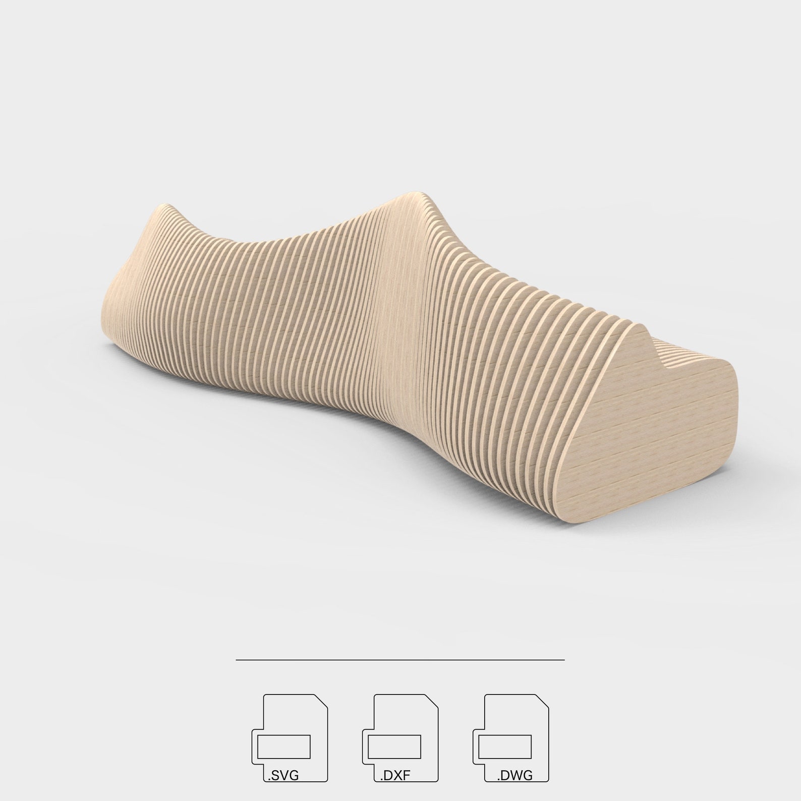 Curve Bench Router Cut Files Cnc Files For Cutting Vector Files Dxf Dwg Svg Pdf Etsy