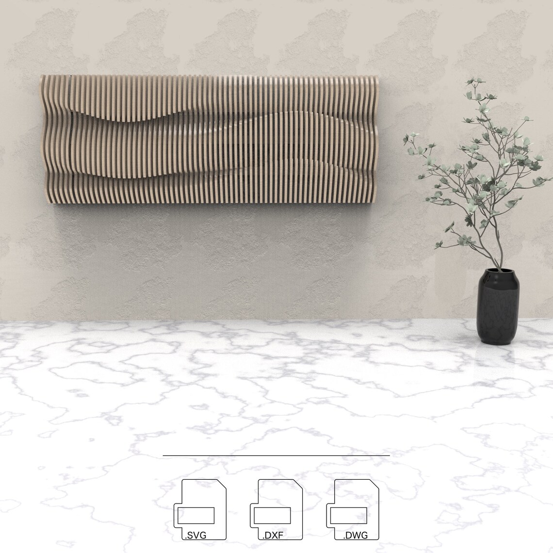 Parametric Wall Art 7 Sine : Sine Router-cut Files CNC Files Vector ...