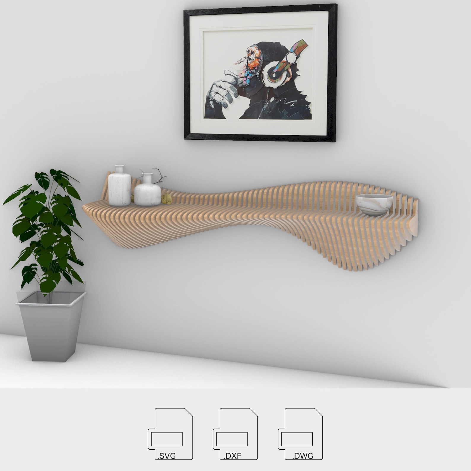 Parametric Console Shelf 2 Router Cut Files Cnc Files For Etsy