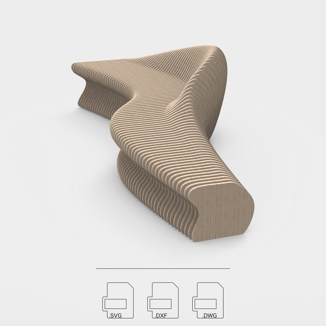 Parametric Bench Curl Router Cut Files Cnc Files For Cutting Vector Files Dxf Dwg Svg Pdf